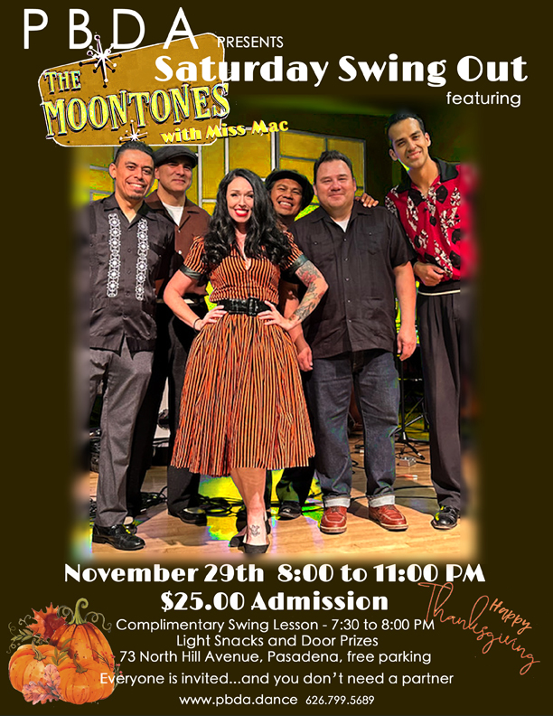 THE MOONTONES (w/ Vocalist Miss Mac) on SATURDAY NIGHT, NOVEMBER 29th ...
